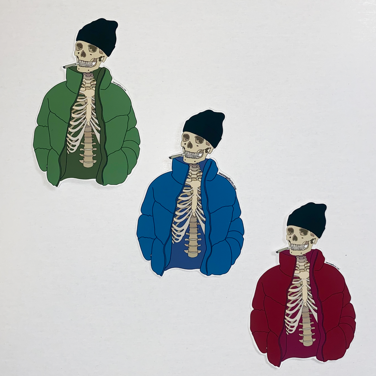"Cozy Skeleton" - Stickers – Too Zen Galleries